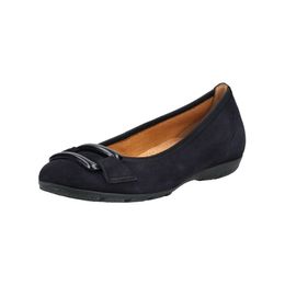 Gabor Damen Ballerina "Gabor Ballerinas Veloursleder", Gr. 42, schwarz, Veloursleder, Schuhe