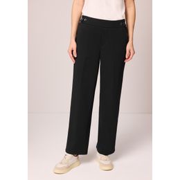 Street One Damen Stoffhoseschwarz, Gr. 44, unifarben, Stoff, 61% Polyester, 32% Baumwolle, 7% Elasthan, Hosen, mit Elastikbund