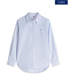 Damen Hemdbluse "CRV OXFORD RELAXED FIT SHIRT"classic ithaca stp mid blau, Gr. 54, Tommy Hilfiger Curve, gestreift, Web, Obermaterial: 100%