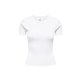 Only Damen T-Shirt "T-Shirt ONLVAL LIFE O-NECK TOP 1er Pack", wei&szlig;, Gr. L, Obermaterial: 95% Baumwolle CO. 5% Elasthan EL., Shirts