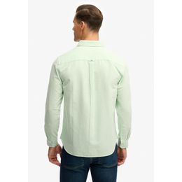 Superdry Herren Langarmhemd "PREPPY OXFORD L/S SHIRT", gr&uuml;n, Gr. XXXL, gestreift, Web, Obermaterial: 100% Baumwolle, Hemden, Baumwolle, regular fit