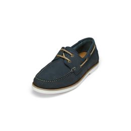 Marc O'Polo MARC O'POLO Herren Bootsschuh "aus weichem Rindleder", Gr. 46navy, Obermaterial: 100% Leder, unifarben, Schuhe