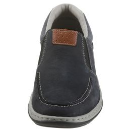 Rieker Herren Slipper, Gr. 40, blau, Leder, Schuhe, Halbschuh, Freizeitschuh, Schlupfschuh mit modischer Blattnaht