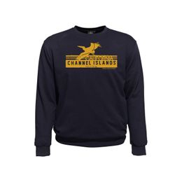 Herren Sweatshirt "CHANNEL ISLANDS", blau, Gr. 6XL, Ahorn Sportswear, 100% Baumwolle, Sweatshirts, mit modischem Frontprint