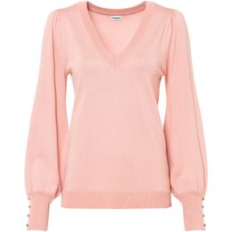 bonprix Damen Strickpullover "Feinstrickpullover aus Viskose-Mix", rosa, Gr. 44, unifarben, Obermaterial: 70% Viskose, 30% Polyamid, Pullover, aus