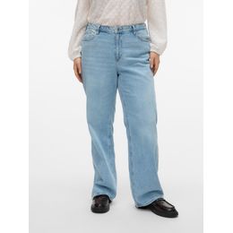Vero Moda CURVE Damen High-waist-Jeans "VMCTESSA HR WIDE J RA339 GA CUR NOOS", blau, Gr. 50, unifarben, Denim/Jeans, Obermaterial: 99% Baumwolle, 1%
