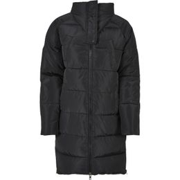 Urban Classics Damen Winterjacke "Urban Classics Damen Ladies High Neck Puffer Coat"schwarz, Gr. XS, unifarben, 100% Polyester, Jacken
