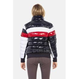 Cipo & Baxx CIPO & BAXX Damen Winterjacke "Jacke", blau, Gr. XL, gestreift, Stoff, 100% Polyester, Jacken, mit tollem Glanz-Design, WM120