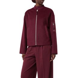 comma, Damen Blouson, rot, Gr. L, COMMA CASUAL IDENTITY, unifarben, Flanell, Obermaterial: 60% Polyester, 30% Wolle, 6% sonstige Fasern, 4% Polyacryl.