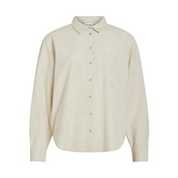 Vila Damen Langarmbluse "VIPRISILLA L/S LOOSE SHIRT - NOOS", beige, Gr. 36, unifarben, Web, Obermaterial: 50% Viskose, 40% Baumwolle, 10% Leinen,