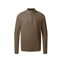 Rundhalspullover MCS "MCS Pullover MCAxel", Herren, Gr. S, braun melange, Obermaterial: 80% Wolle, 20% Polyester, Pullover Rundhalspullover