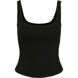 Urban Classics Damen Tanktop "Urban Classics Damen Ladies Wide Neck Top"schwarz, Gr. L, unifarben, 95% Baumwolle, 5% Elasthan, Tops