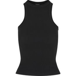 Tanktop Urban Classics "Urban Classics Damen Ladies Racer Back Rib Top", Damen, Gr. S, schwarz, 95% Baumwolle, 5% Elasthan, unifarben, normal, Tops Tanktop