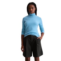 Marc O'Polo Damen Rollkragenpullover "aus softem Schurwolle-Viskose-Mix"azure sky, Gr. L, MARC O'POLO DENIM, unifarben, Obermaterial: 40% Schurwolle, 40%