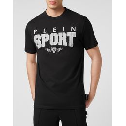 Plein Sport Herren T-Shirt "Rundhals-T-Shirt", schwarz-wei&szlig;, Gr. L, Obermaterial: 100% Baumwolle, Shirts