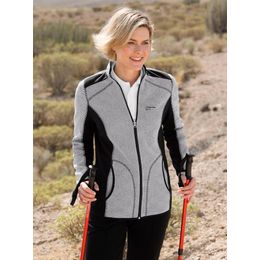 Catamaran Damen Strickfleecejacke, grau, Gr. 40, meliert, unifarben, 100% Polyester, Jacken