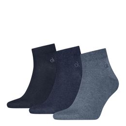 Kurzsocken Calvin Klein "CK MEN QUARTER", Herren, Gr. 43-46, blau (denim), Baumwollmischung, normal, Socken, Rippenb&uuml;ndchen, Cotton-Mix, elastisch
