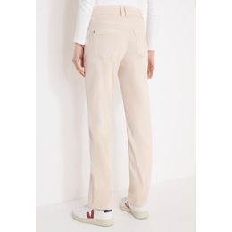 Cecil Damen Stoffhose, beige, Gr. 36, unifarben, Web, 98% Baumwolle, 2% Elasthan, Hosen, High Waist