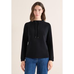 Cecil Damen Langarmshirt, schwarz, Gr. XS, unifarben, Stoff, 47% Modal, 45% Polyester, 8% Elasthan, Shirts, Mit Stickerei