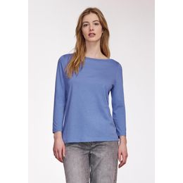 Damen 3/4-Arm-Shirtblau echo, Gr. 36, STREET ONE STUDIO, unifarben, Web, 50% Modal, 50% Baumwolle, Shirts, Jersey