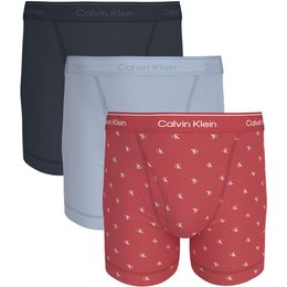 Herren Boxer "BOXER BRIEF 3PK", Calvin Klein Underwear, Gr. Lshoreline, diamond logo punch pink, b, Jersey, Obermaterial: 100% Baumwolle, unifarben,