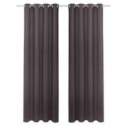 Vorhang OTTO HOME, B:130cm H:145cm, grau, Polyester, Polyester, Wohnzimmer, Gardinen, "SOLA", blickdicht, &Ouml;sen-Aufh&auml;ngung, w&auml;rmeabweisend,, 1er oder
