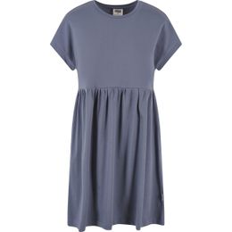 Urban Classics Damen A-Linien-Kleid "Urban Classics Damen Ladies Organic Empire Valance Tee Dress", blau, Gr. S, unifarben, 100% Baumwolle, Kleider