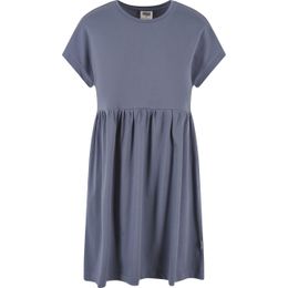 Urban Classics Damen A-Linien-Kleid "Urban Classics Damen Ladies Organic Empire Valance Tee Dress", blau, Gr. XXXL, unifarben, 100% Baumwolle, Kleider