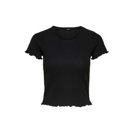 Only Damen T-Shirt "T-Shirt ONLEMMA SHORT TOP 1er Pack", schwarz, Gr. L, Obermaterial: 65% Polyester PES. 30% Viskose CV. 5% Elasthan EL., Shirts