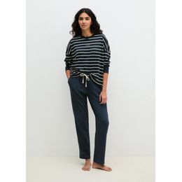 Marc O'Polo MARC O'POLO Damen Pyjama "Mix N Match Cotton Pyjama Set Long", Gr. XLschwarz navy gestreift, Jersey, Obermaterial: 100% Baumwolle, Homewear-Sets, mit