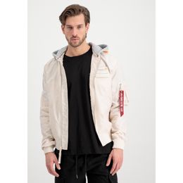 Herren Bomberjacke "MA-1 TT Hood Custom", wei&szlig;, Gr. M, Alpha Industries, Obermaterial: 100% Nylon, Futter: 100% Nylon, Jacken