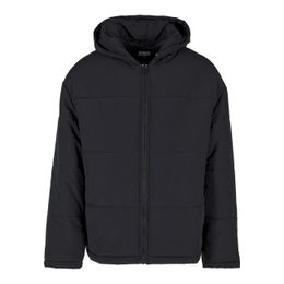 Urban Classics Herren Allwetterjacke "Urban Classics Herren Hooded Block Puffer Jacket"schwarz, Gr. L, unifarben, 100% Polyamid, Jacken