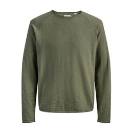 Jack & Jones PlusSize Herren Rundhalspullover "JJBREEZE KNIT CREW NECK PLS"dusty olive, Gr. 5XL, JACK & JONES PLUSSIZE, unifarben, Strick, Obermaterial: 100% Baumwolle,