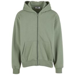 DEF Herren Strickpullover "DEF Herren DEF Zip Hoody"gr&uuml;n washed, Gr. L, unifarben, 80% Baumwolle, 20% Polyester, Pullover