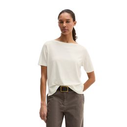Marc O'Polo MARC O'POLO Damen T-Shirt "aus TENCEL Lyocell-Baumwolle-Mix"wei&szlig; cotton, Basic, Gr. L, unifarben, Obermaterial: 67% Lyocell, 33% Baumwolle, Shirts