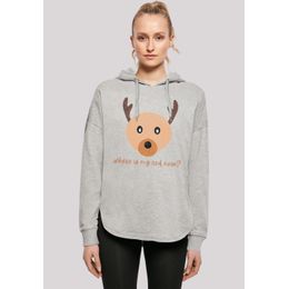 F4NT4STIC Damen Kapuzenpullover "Red Nose Weihnachten", grau, Gr. XS, Obermaterial: 100% Baumwolle, Pullover, Print