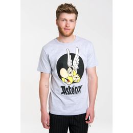 logoshirt Herren T-Shirt "Asterix - Portrait", grau, Gr. XXL, bedruckt, meliert, 95% Baumwolle, 5% Viskose, Shirts, mit tollem Comic-Print