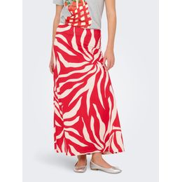 Only Damen Maxirock "ONLCHIGO SAKURA LONG SKIRT WVN"barbados cherry aop:flower, Gr. L, bedruckt, Web, Obermaterial: 55% Viskose, 45% Nylon, R&ouml;cke,