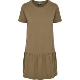 Shirtkleid Urban Classics "Urban Classics Damen Ladies Valance Tee Dress", Damen, Gr. M, US-Gr&ouml;&szlig;en, khaki, 100% Baumwolle, unifarben, loose fit, Rundhals, Kleider Shirtkleid