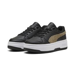 Puma Damen Sneaker "Rebound Femme Low Topcat Sneakers Damen", Gr. 41, schwarz, Obermaterial: Synthetik, Kuhleder, Textil. Futter: Textil. Innensohle:
