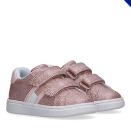 Tommy Hilfiger M&auml;dchen Sneaker, Gr. 29, rosa, Lederimitat, Glitzer, Schuhe, Schlupfschuh Klettschuh, M&auml;dchenschuh mit allover Glitzer