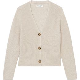 Marc O'Polo MARC O'POLO Damen Strickjacke, beige, Gr. XS, meliert, Strick, Obermaterial: 100% Baumwolle, Strickjacken, in kurzer, gerader Form