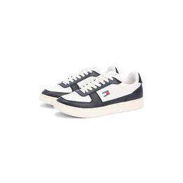 Tommy Jeans Herren Sneaker "ARCHIVE '98 COLOR", Gr. 43wei&szlig;, schwarz, Leder, kontrastfarbene Details, Schuhe, Freizeitschuh, Halbschuh, Schn&uuml;rschuh im