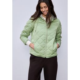 Steppjacke Street One, Damen, Gr. 40, gr&uuml;n (bright pistachio), Web, Obermaterial: 55% Polyester, 45% Polyamid. Futter: 100% Polyester. Wattierung: 100% Polyester (REPREVE), unifarben, klassisch h&uuml;ftlang, Rundhals, Jacken Steppjacke, mit abnehmbarer Kapuze