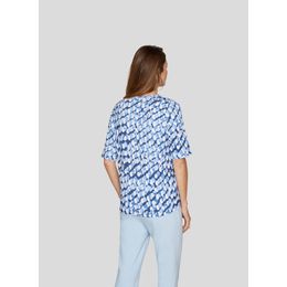 Rabe Damen T-Shirtdunkel jeans, Gr. 40, bedruckt, Jersey, Obermaterial: 92% Viskose, 8% Elasthan, Shirts, mit All-Over Print