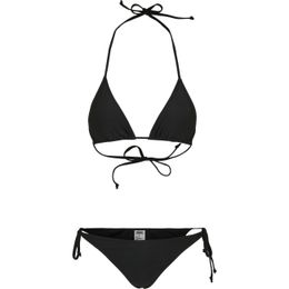 Urban Classics Damen B&uuml;gel-Bikini "Urban Classics Damen Ladies Recycled Triangle Bikini"schwarz, Gr. XL, 83% Polyester, 17% Elasthan, Bikini-Sets