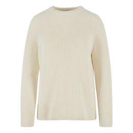 Urban Classics Damen Fleecepullover "Urban Classics Damen Ladies Rib Knit Sweater", beige, Gr. XS, unifarben, 50% Polyacryl, 50% Baumwolle, Pullover