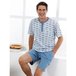 w&auml;schepur W&Auml;SCHEPUR Herren Shorty, Gr. 56, blau, 100% Baumwolle, Homewear-Sets