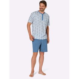 w&auml;schepur W&Auml;SCHEPUR Herren Shorty, Gr. 48, blau, 100% Baumwolle, Homewear-Sets