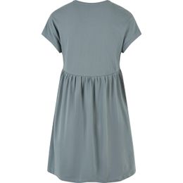 Urban Classics Damen A-Linien-Kleid "Urban Classics Damen Ladies Organic Empire Valance Tee Dress", grau, Gr. M, unifarben, 100% Baumwolle, Kleider